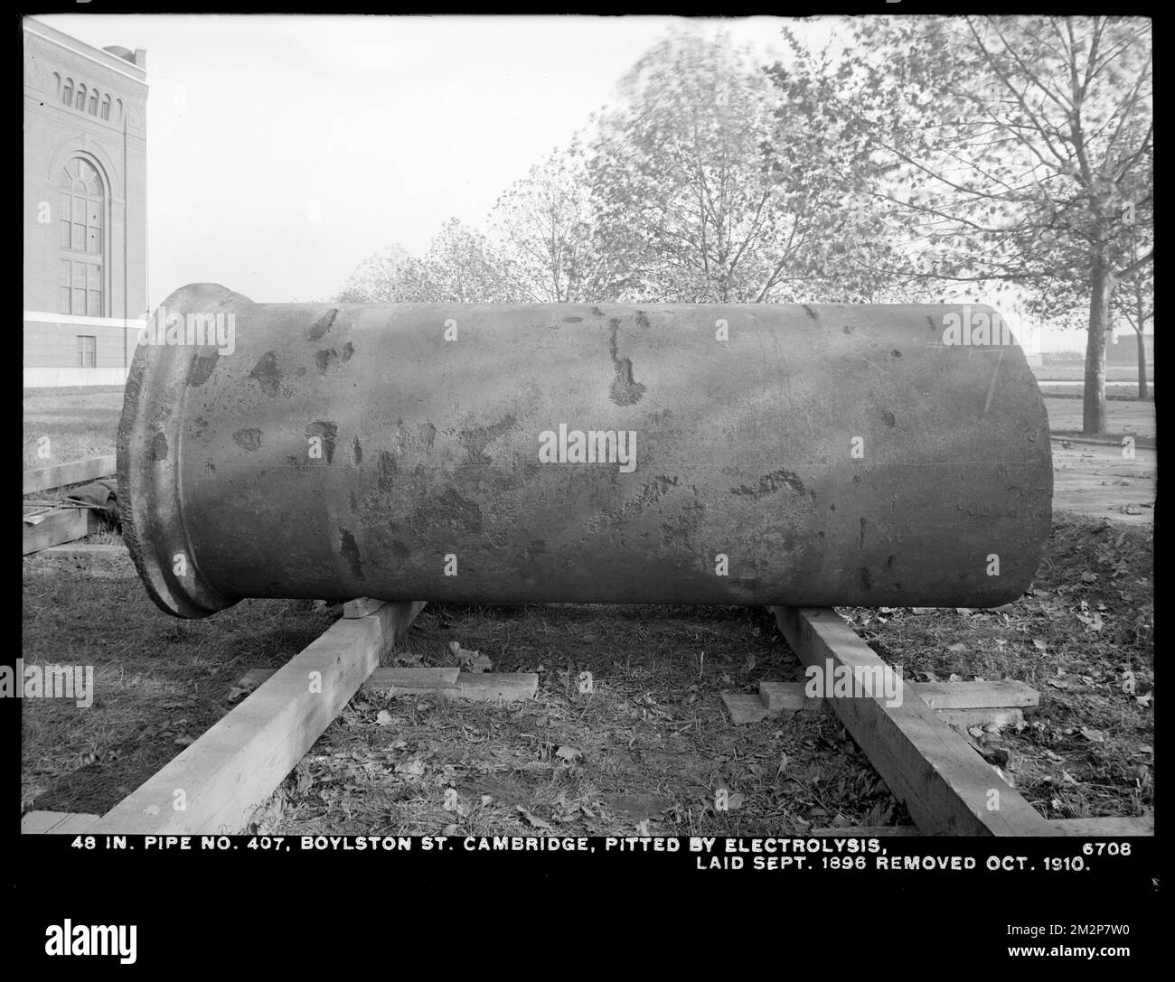 Electrolysis, 48-inch pipe No. 407 pitted by electrolysis, Boylston ...