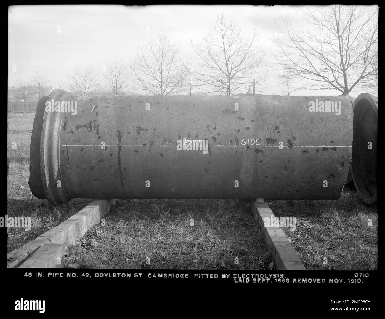 Electrolysis, 48-inch pipe No. 42 pitted by electrolysis, Boylston ...