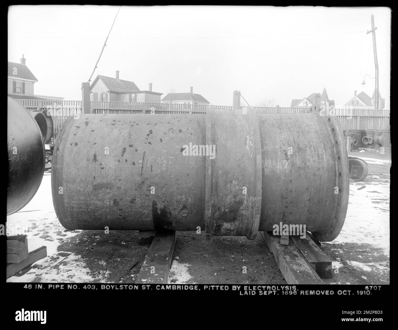 Electrolysis, 48-inch pipe No. 403 pitted by electrolysis, Boylston ...