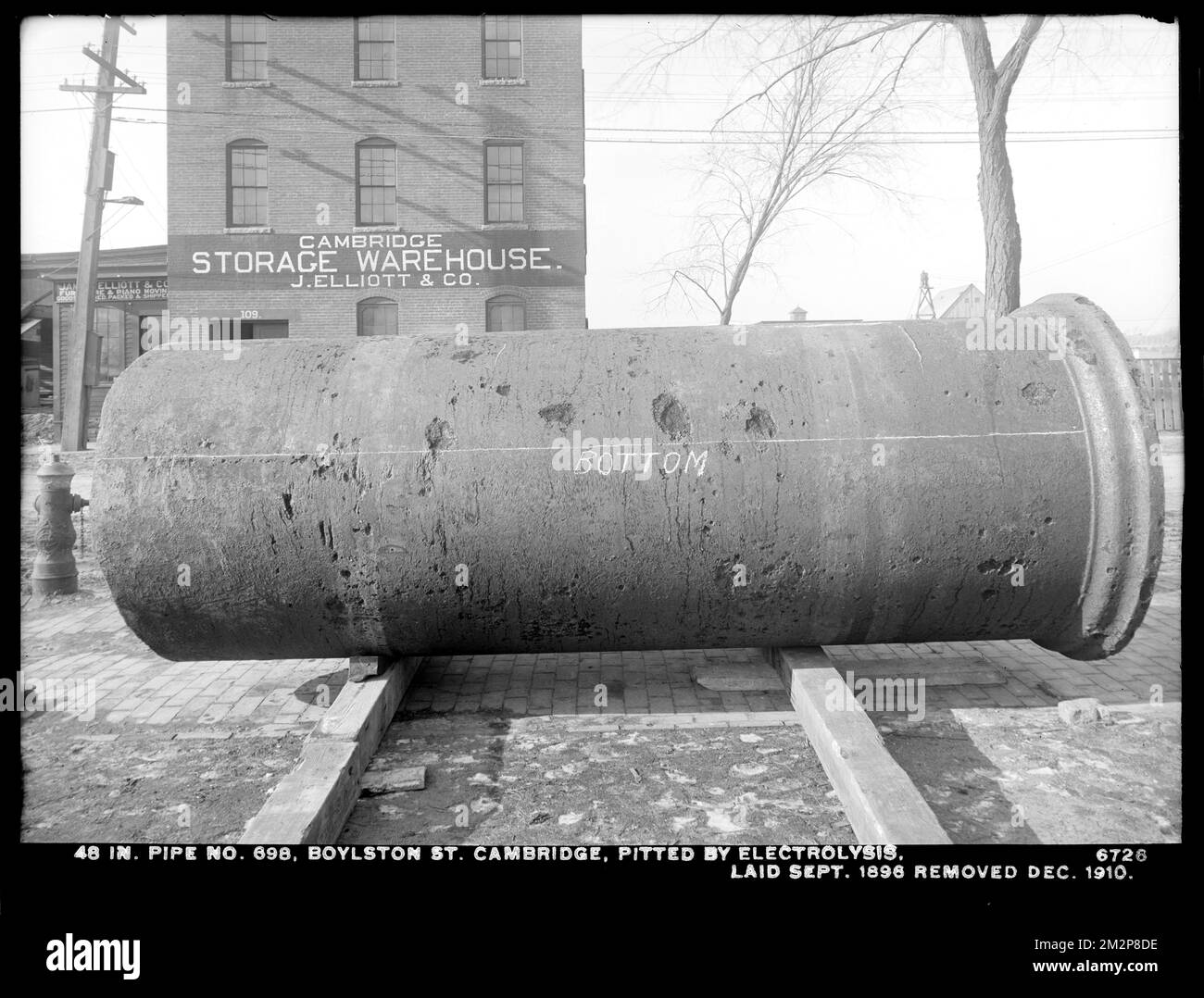 Electrolysis, 48-inch pipe No. 698 pitted by electrolysis, Boylston ...