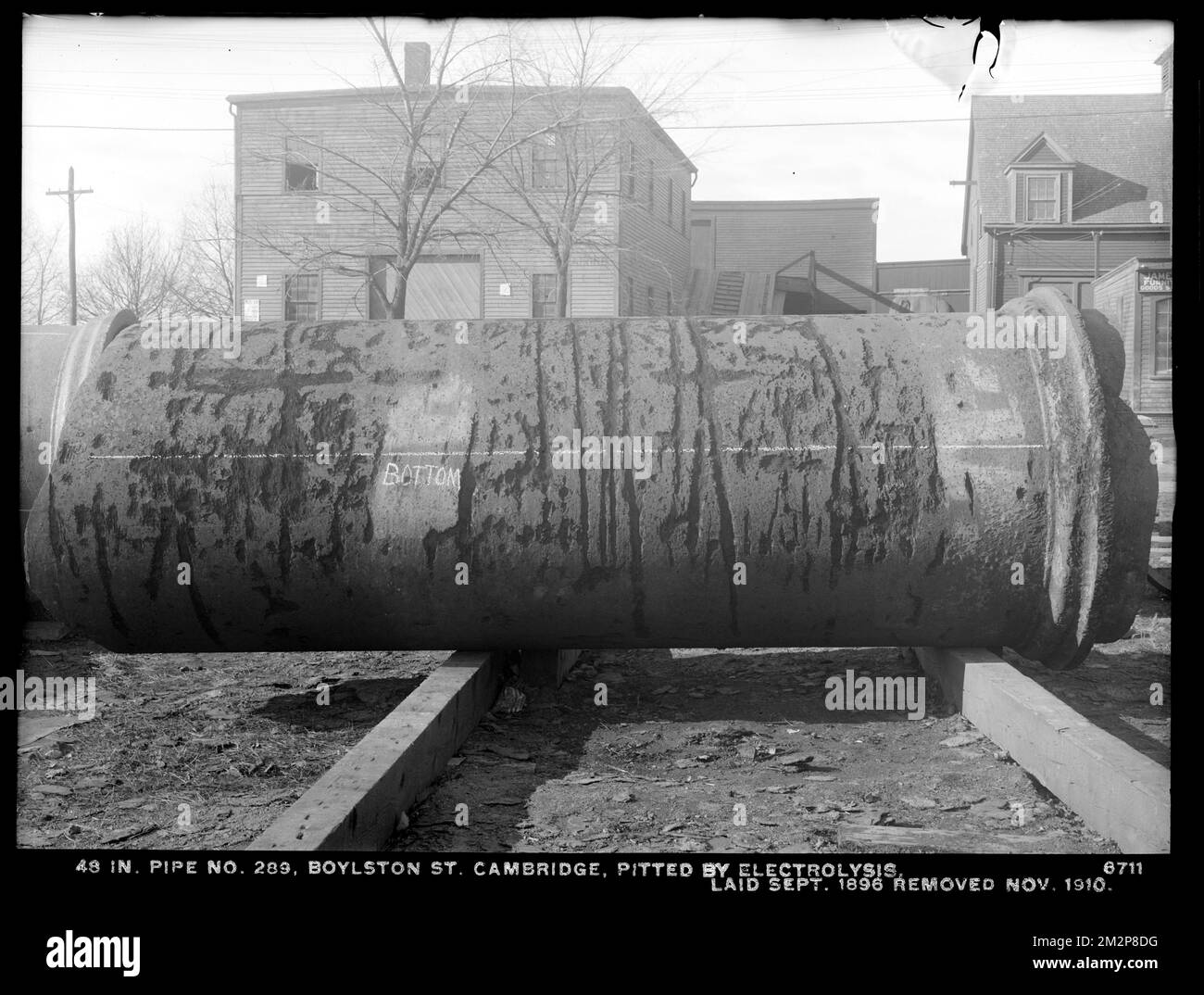 Electrolysis, 48-inch pipe No. 289 pitted by electrolysis, Boylston ...
