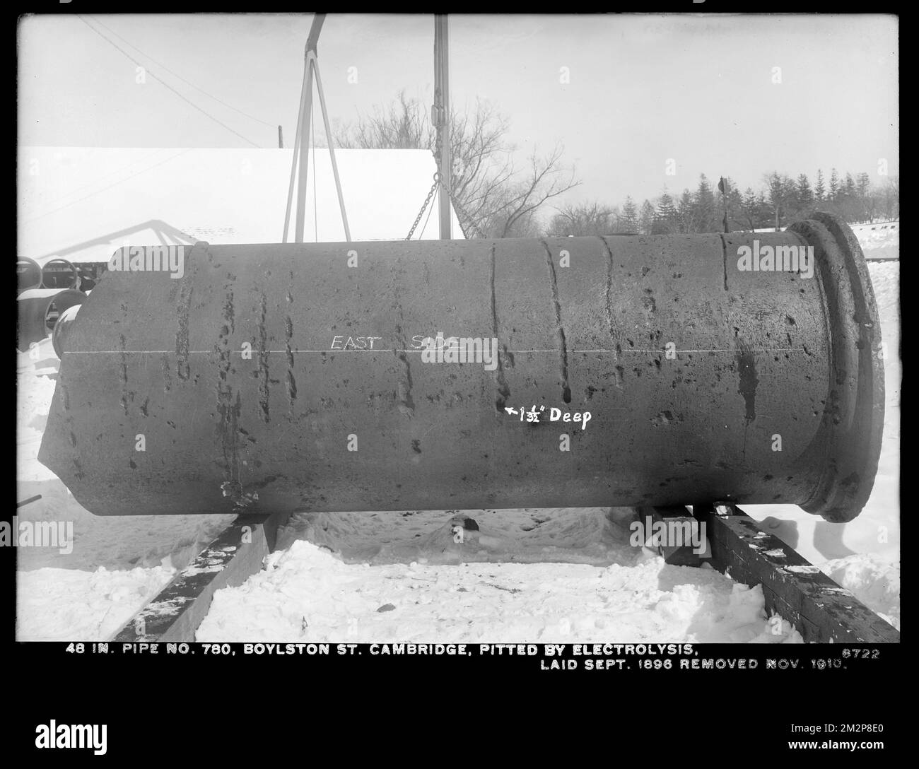Electrolysis, 48-inch pipe No. 780 pitted by electrolysis, Boylston ...