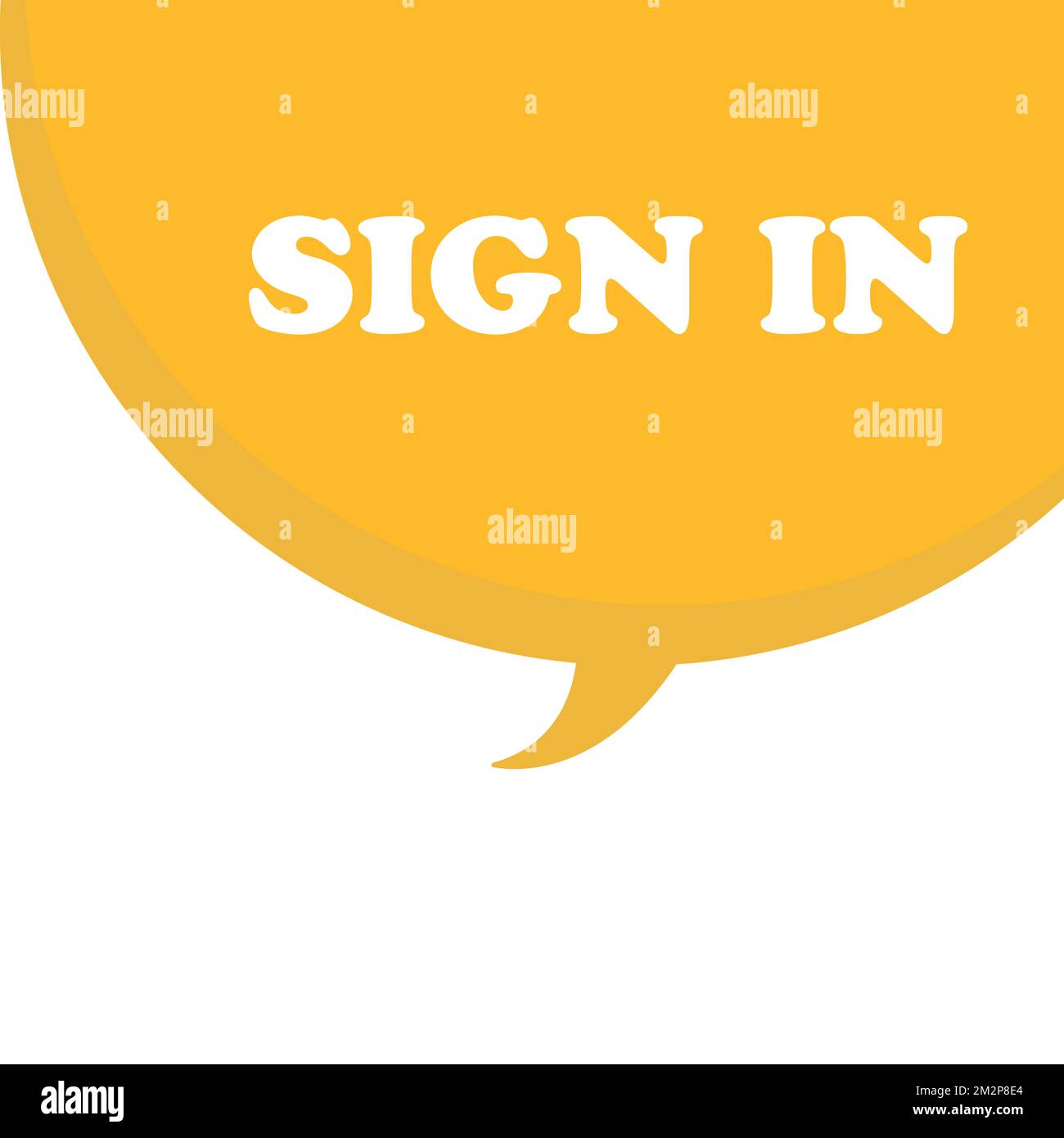 Sign in yellow cartoon, hand draw speech bubble Stock Vector Image ...