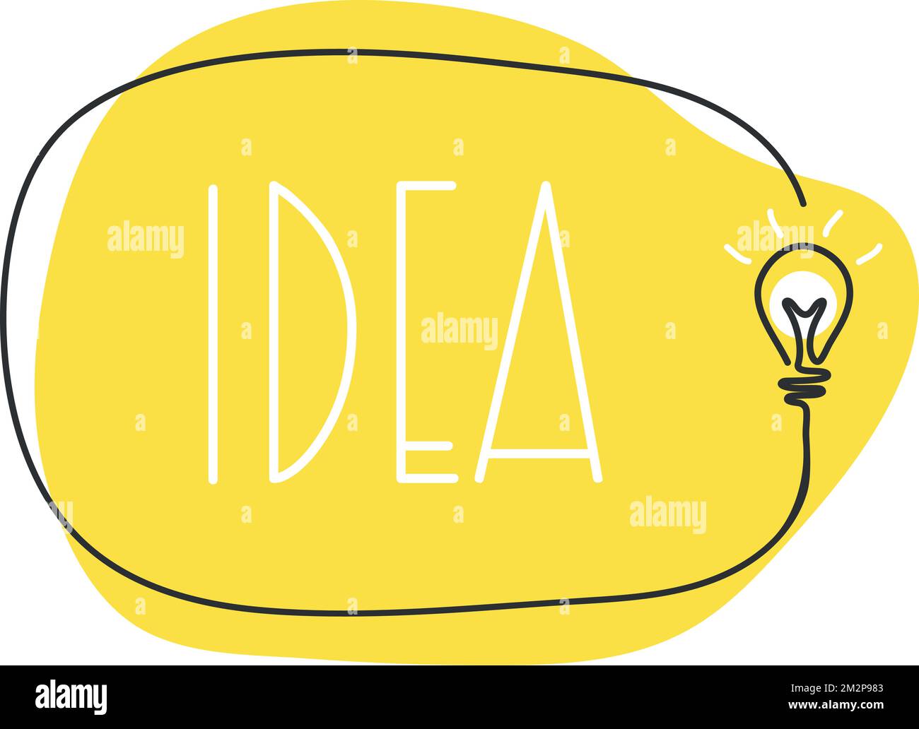 Idea yellow cartoon, hand draw speech bubble Stock Vector Image & Art ...
