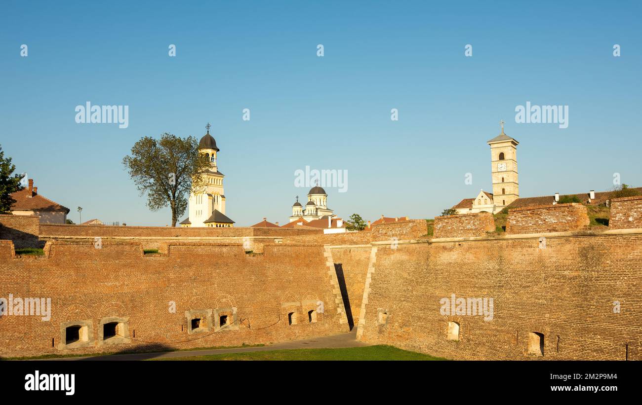 A wall of the ancient Alba Iulia Fortress Stock Photo - Alamy