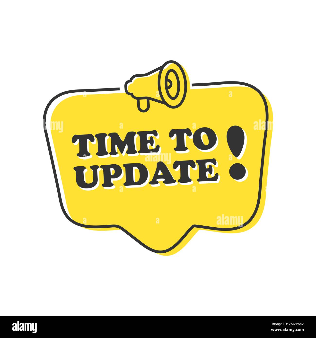 Time update speech bubble hi-res stock photography and images - Alamy