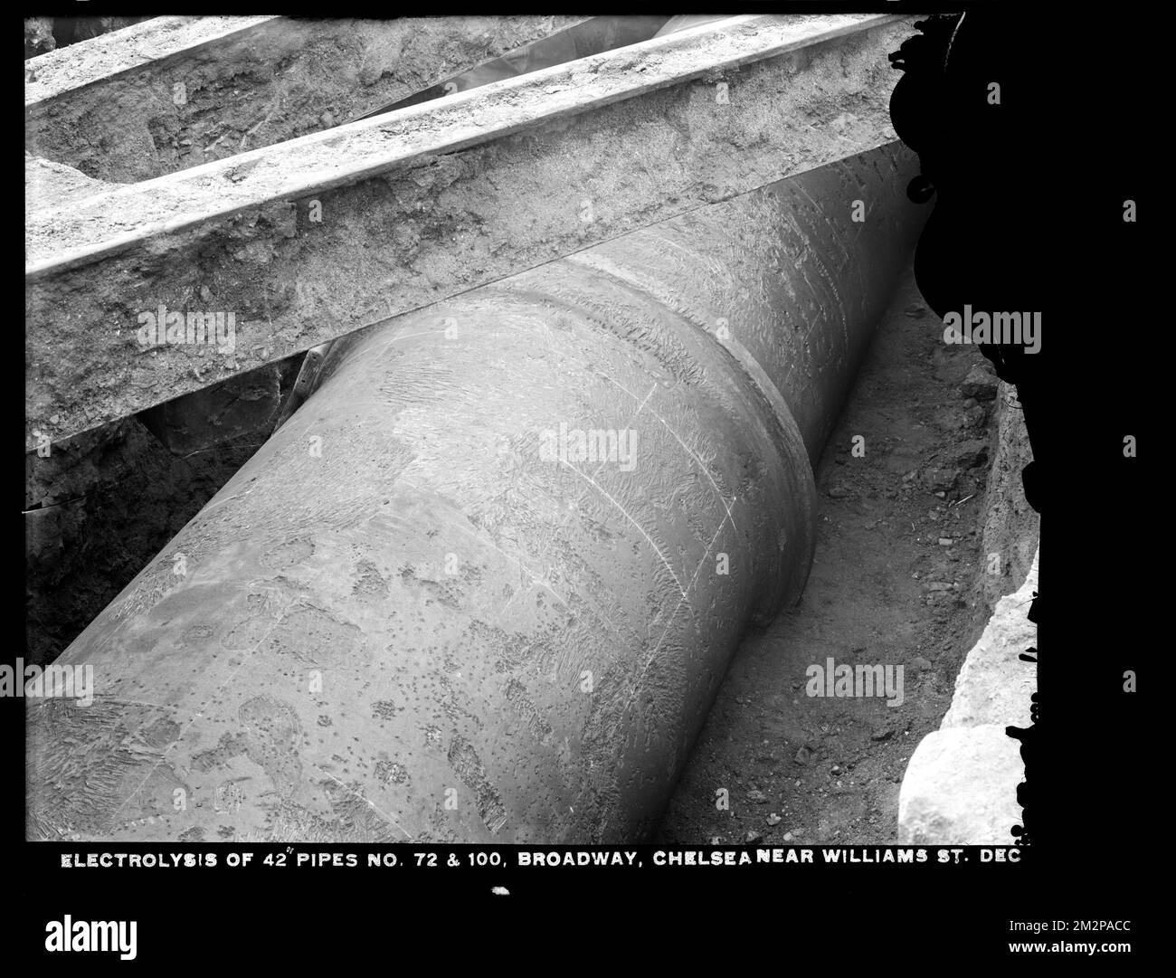 Electrolysis, electrolysis of 42-inch pipes Nos. 72 and 100, Broadway ...