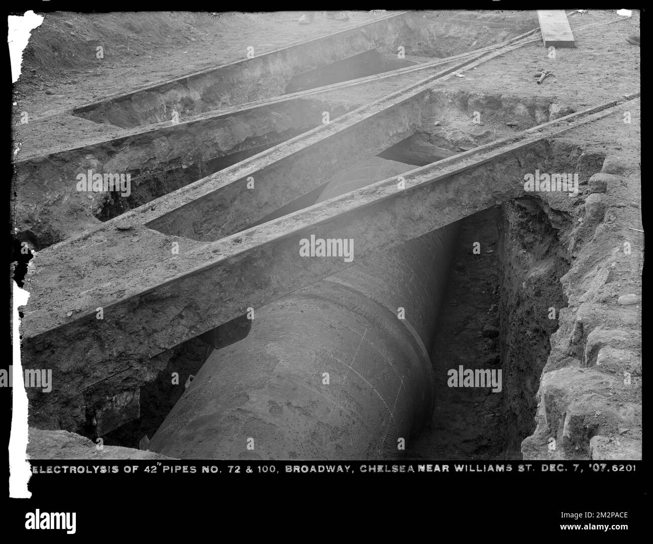 Electrolysis, electrolysis of 42-inch pipes Nos. 72 and 100, Broadway ...