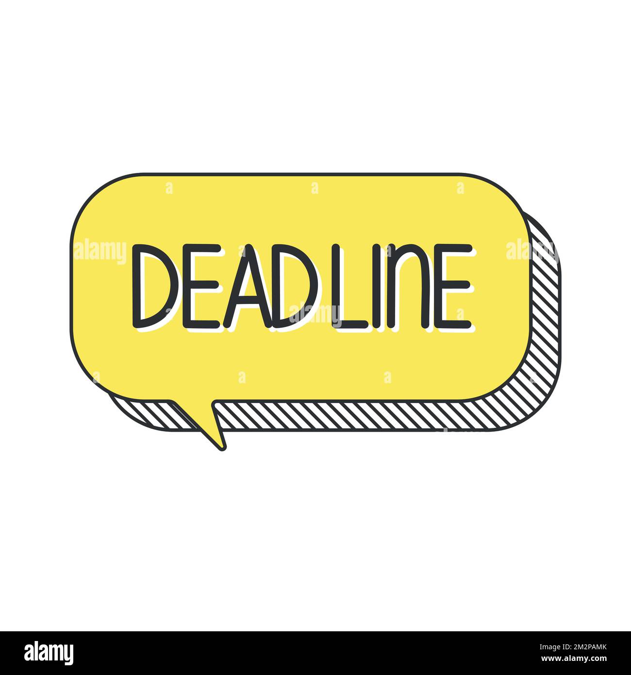 icon with speech bubble in word deadline on white background Stock ...