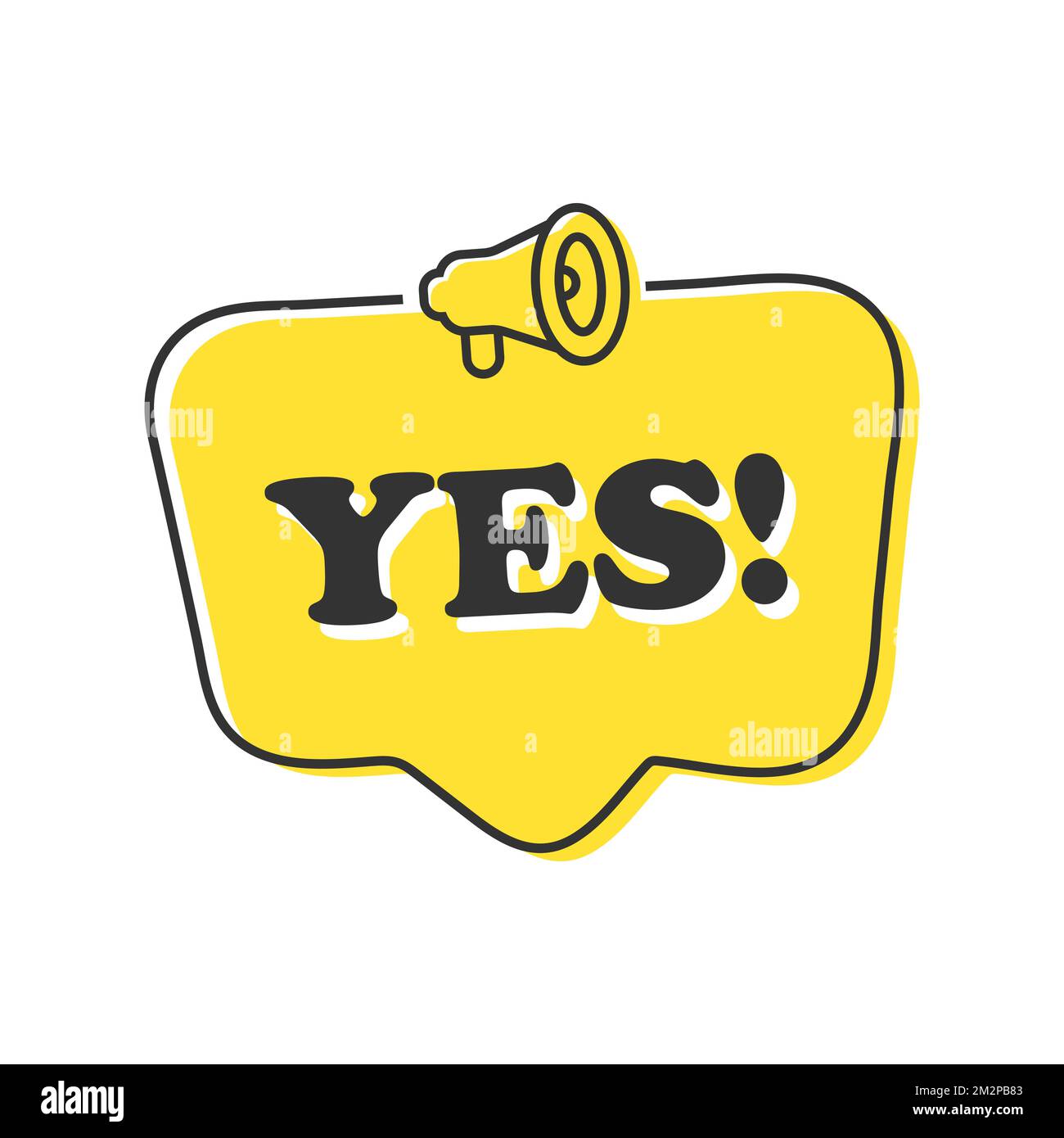 Yes on doodle speech hi-res stock photography and images - Alamy