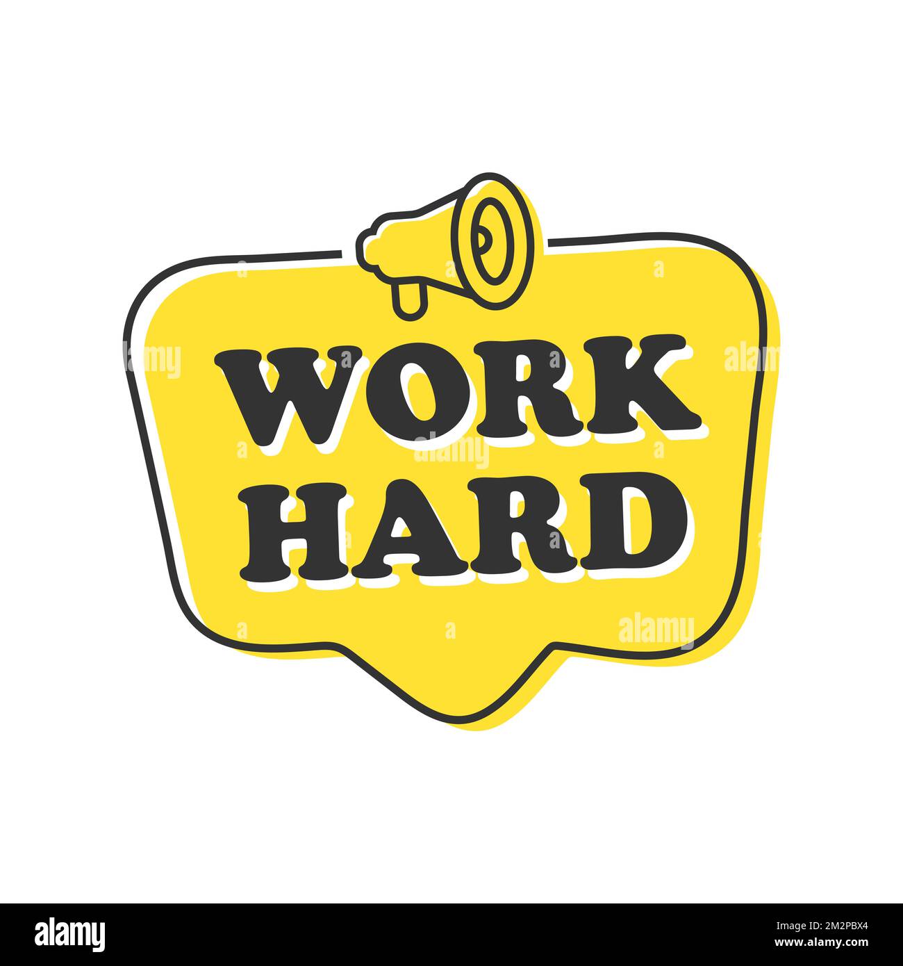 Work hard speech bubble banner pop art memphis style Stock Vector Image ...