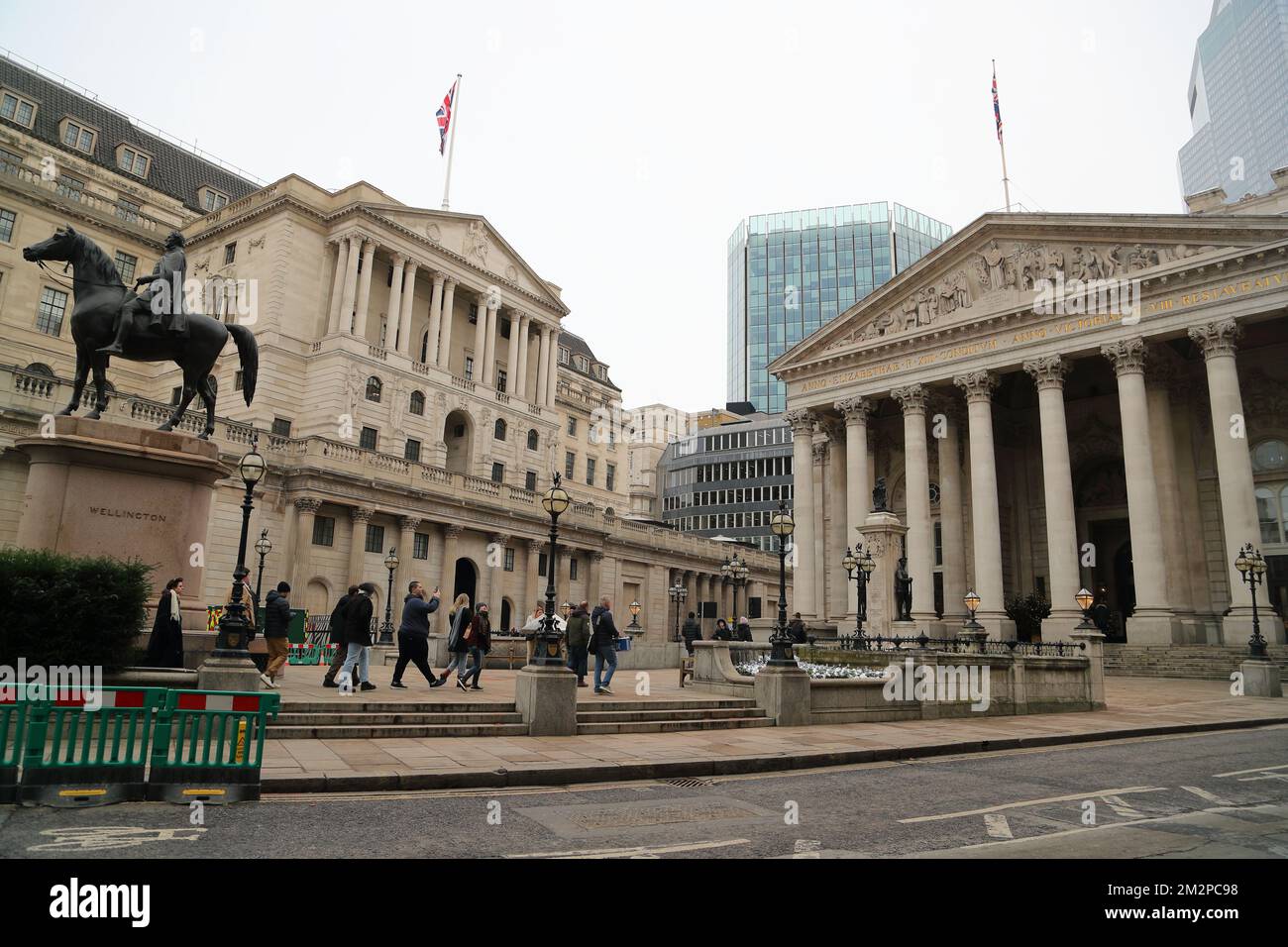 The Bank of England in Threadneedle Street and the Royal Exchange ...