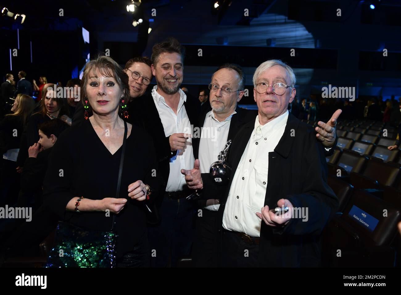 directors Jean Libon and Yves Hinant celebrate their award during the ...