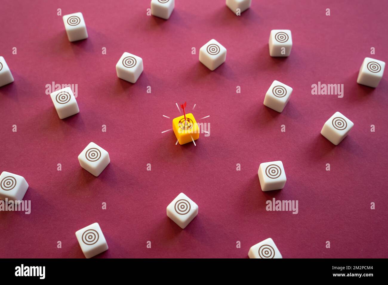 Accurate arrow hit on the right target. Aim at the target audience ...