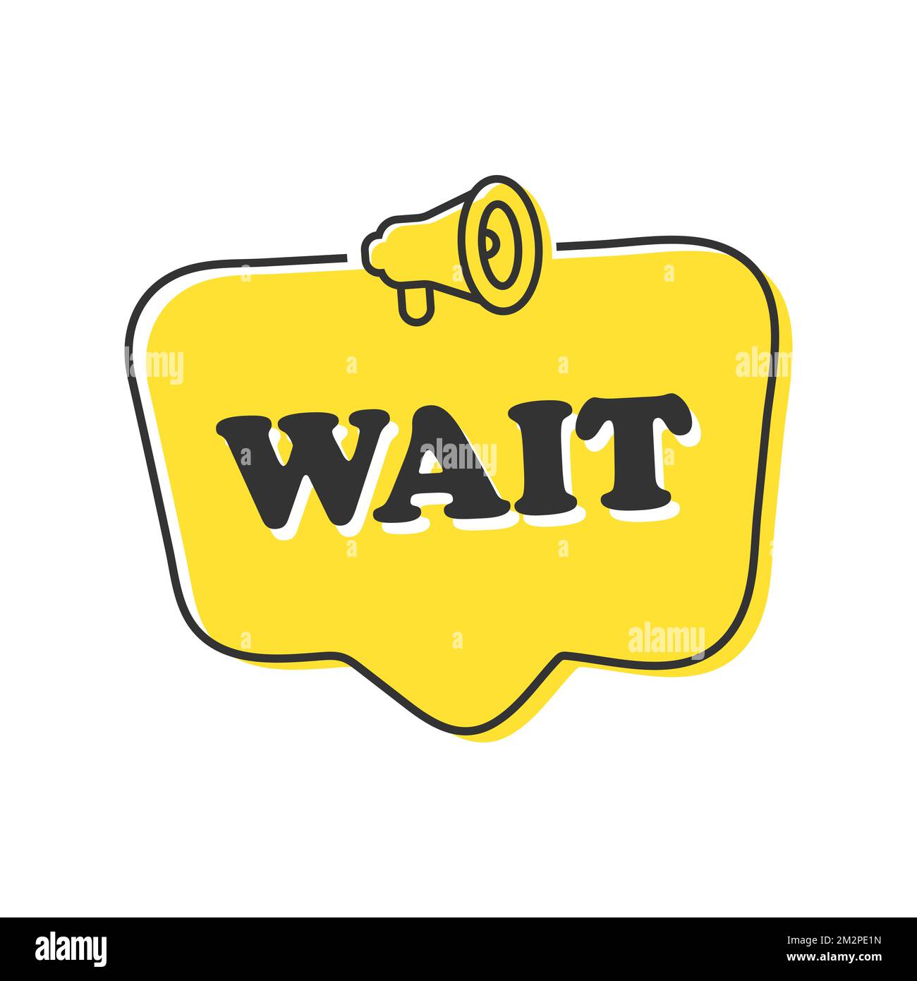 wait word in speech bubble. Cartoon style Stock Vector Image & Art - Alamy