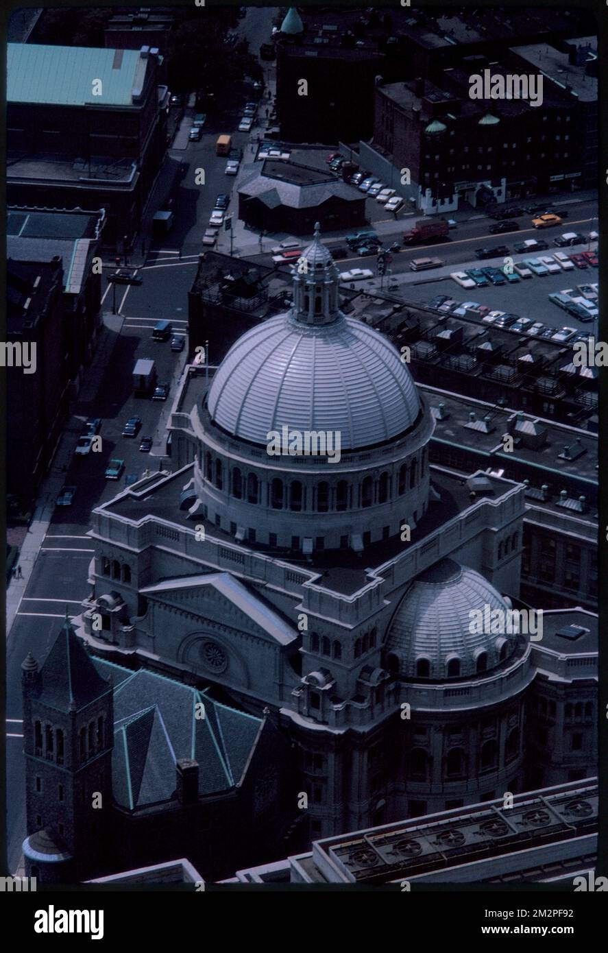 Elevated view of Christian Science church, Boston , Churches, Domes ...