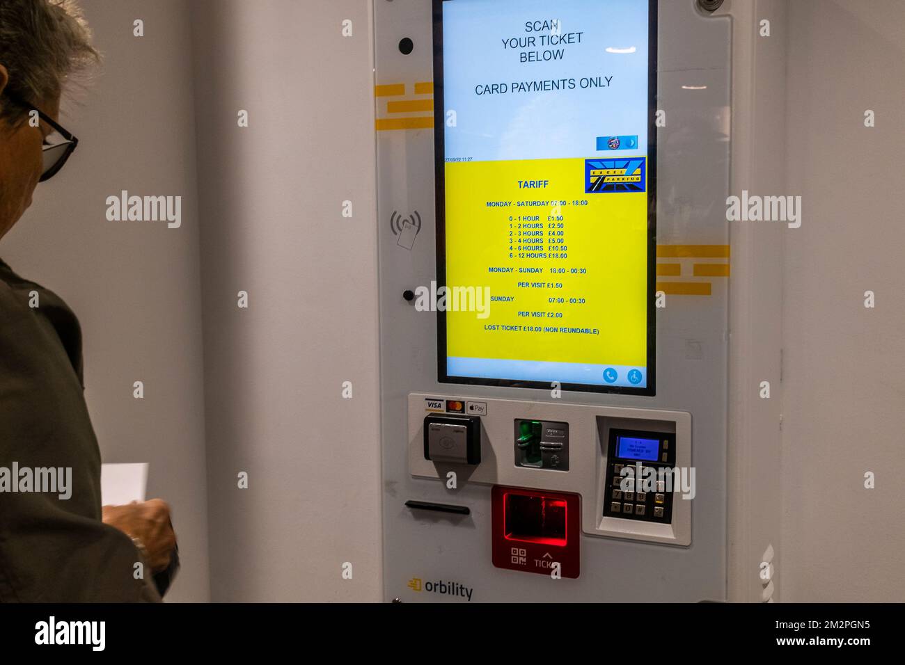 A parking charge machine in Cornwall in the UK Stock Photo - Alamy