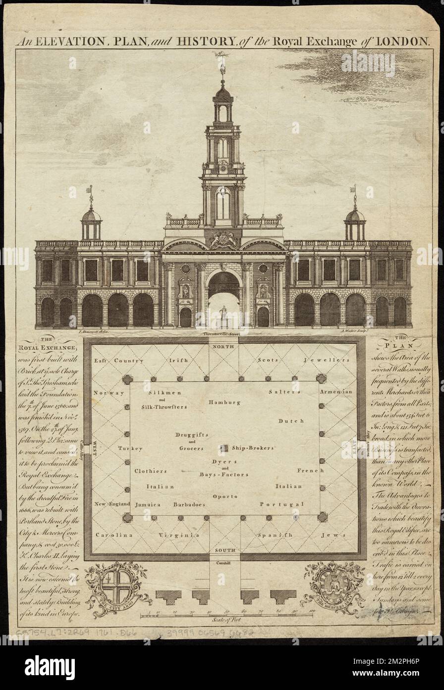 An elevation, plan, and history, of the Royal Exchange of London ...