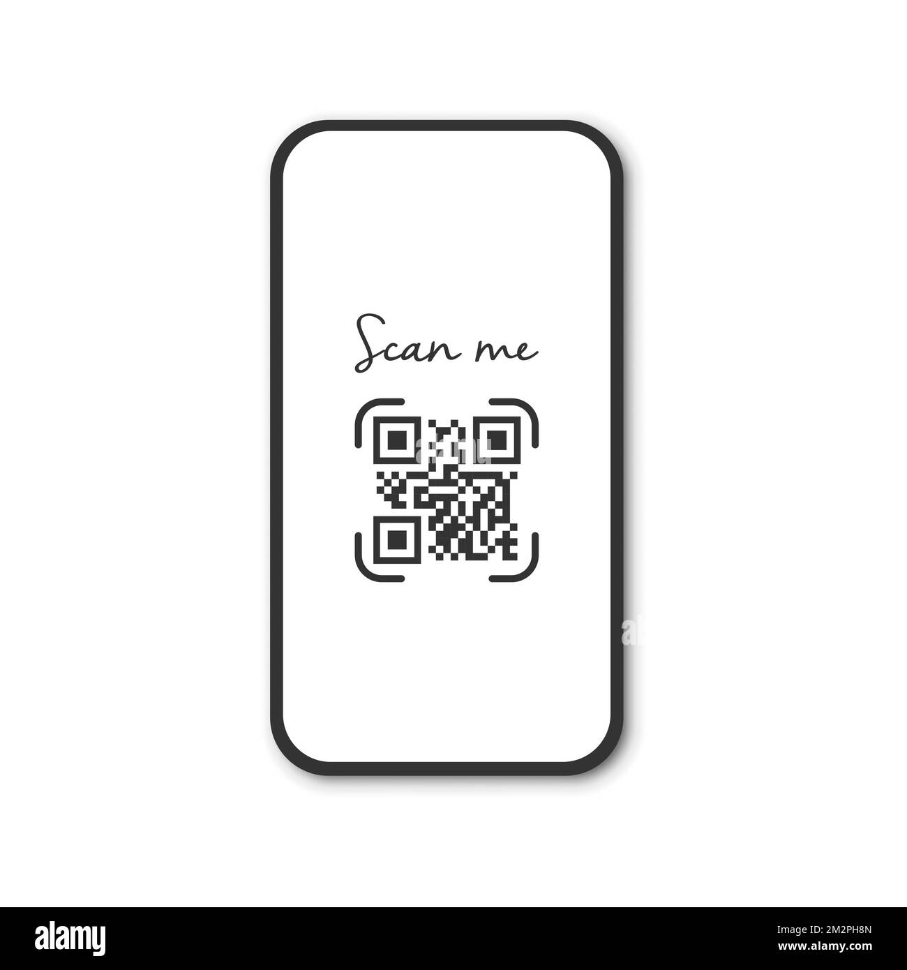 Realistic Smartphone With Qr Code Scanner Scan Me Stock Vector Image And Art Alamy