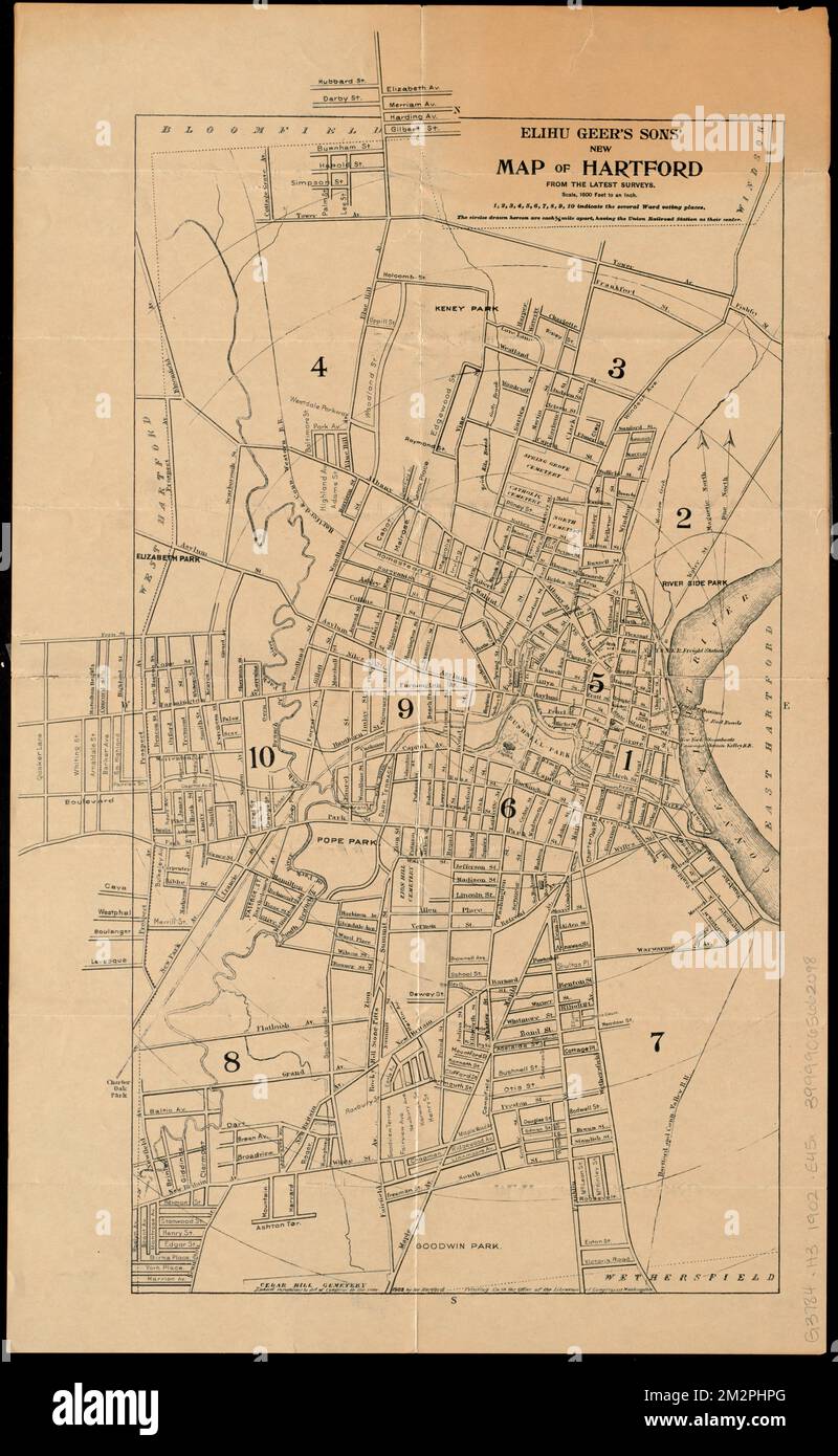 Elihu Geer's sons' new map of Hartford from the latest surveys ...