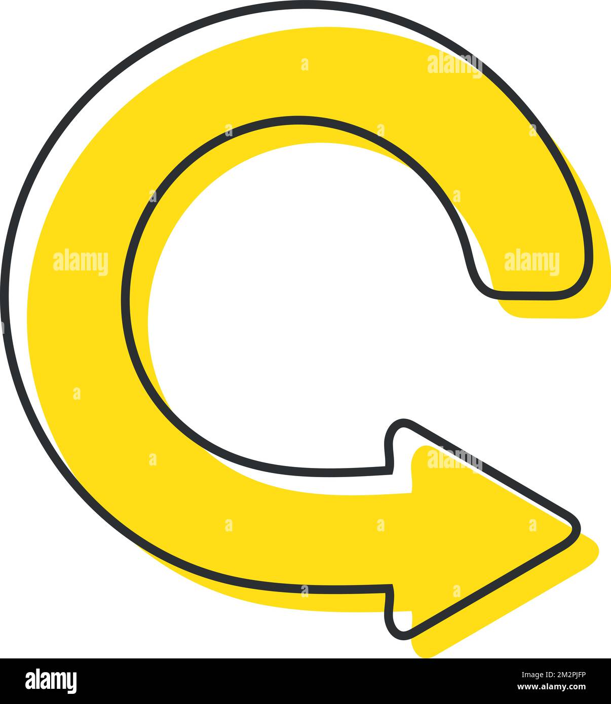 hand drawn arrow icon with yellow element Stock Vector Image & Art - Alamy