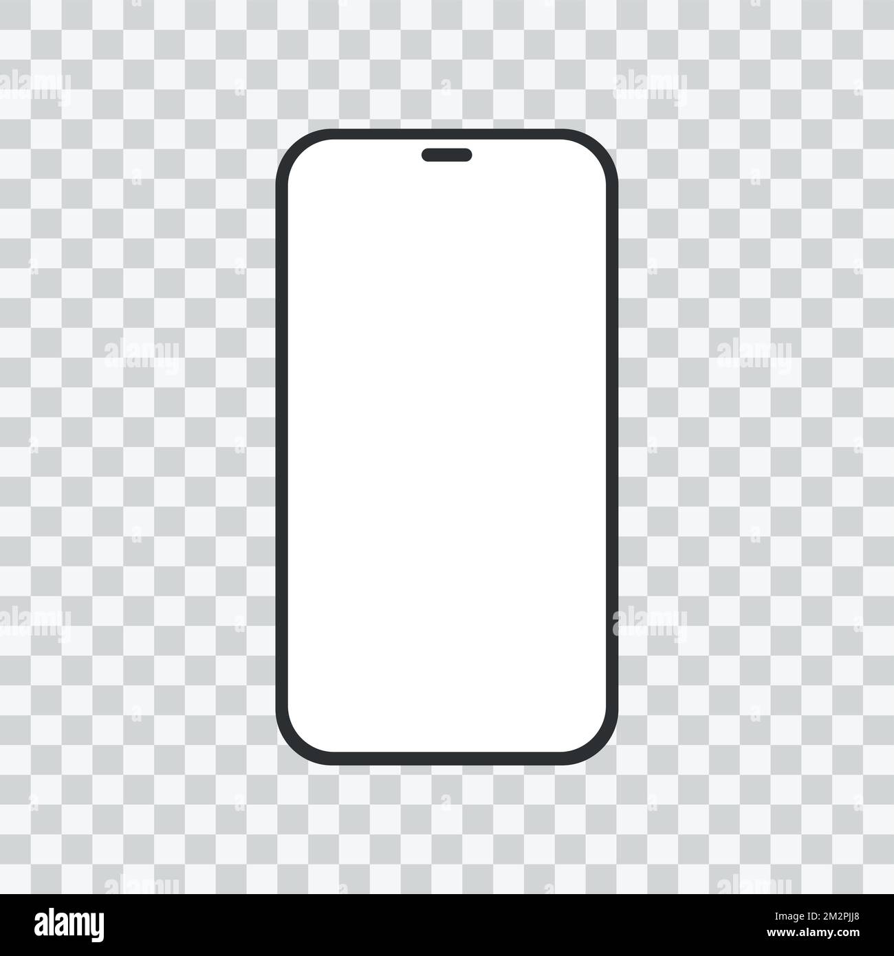 realistic smartphone blank screen, phone mockup isolated on transparent ...