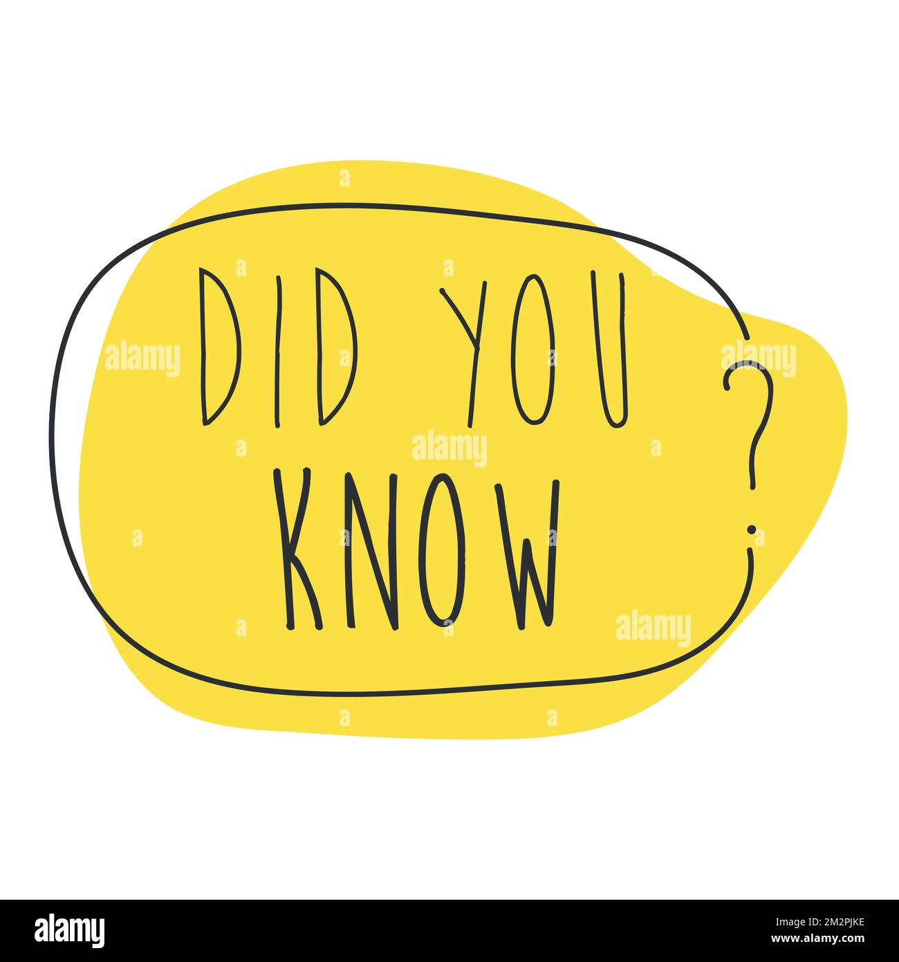 Did you know question inscription. Handwritten lettering in speech ...