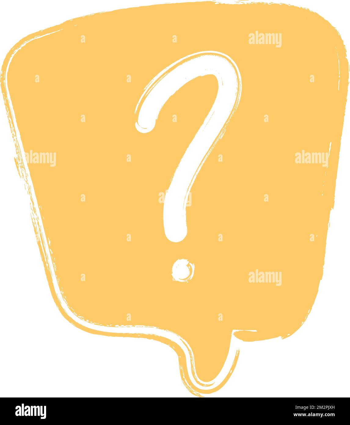 yellow speech bubble hand draw cartoon message box with question mark ...