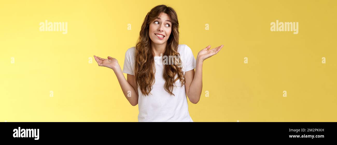 Sorry cannot help you. Silly awkward cute pretty woman curly long hair ...