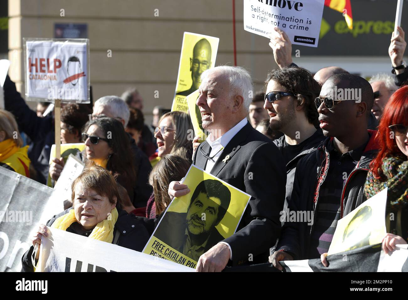 Illustration picture shows a protest of Catalan independence movement ...