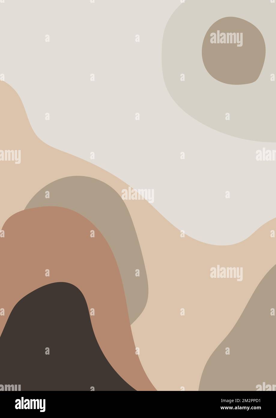 Abstract background with organic shape and hand draw line in pastel ...