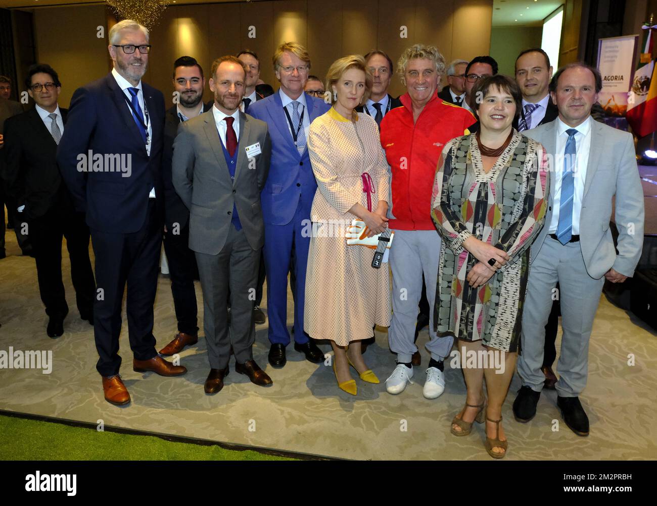 Princess Astrid of Belgium (C) and former soccer player Jean-Marie ...
