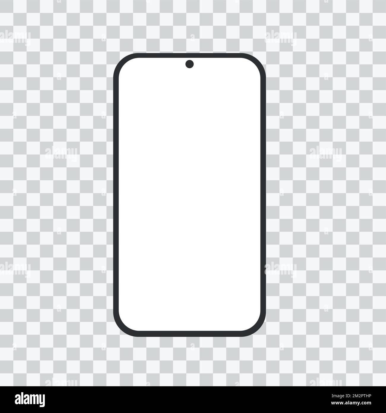 realistic smartphone blank screen, phone mockup isolated on transparent ...