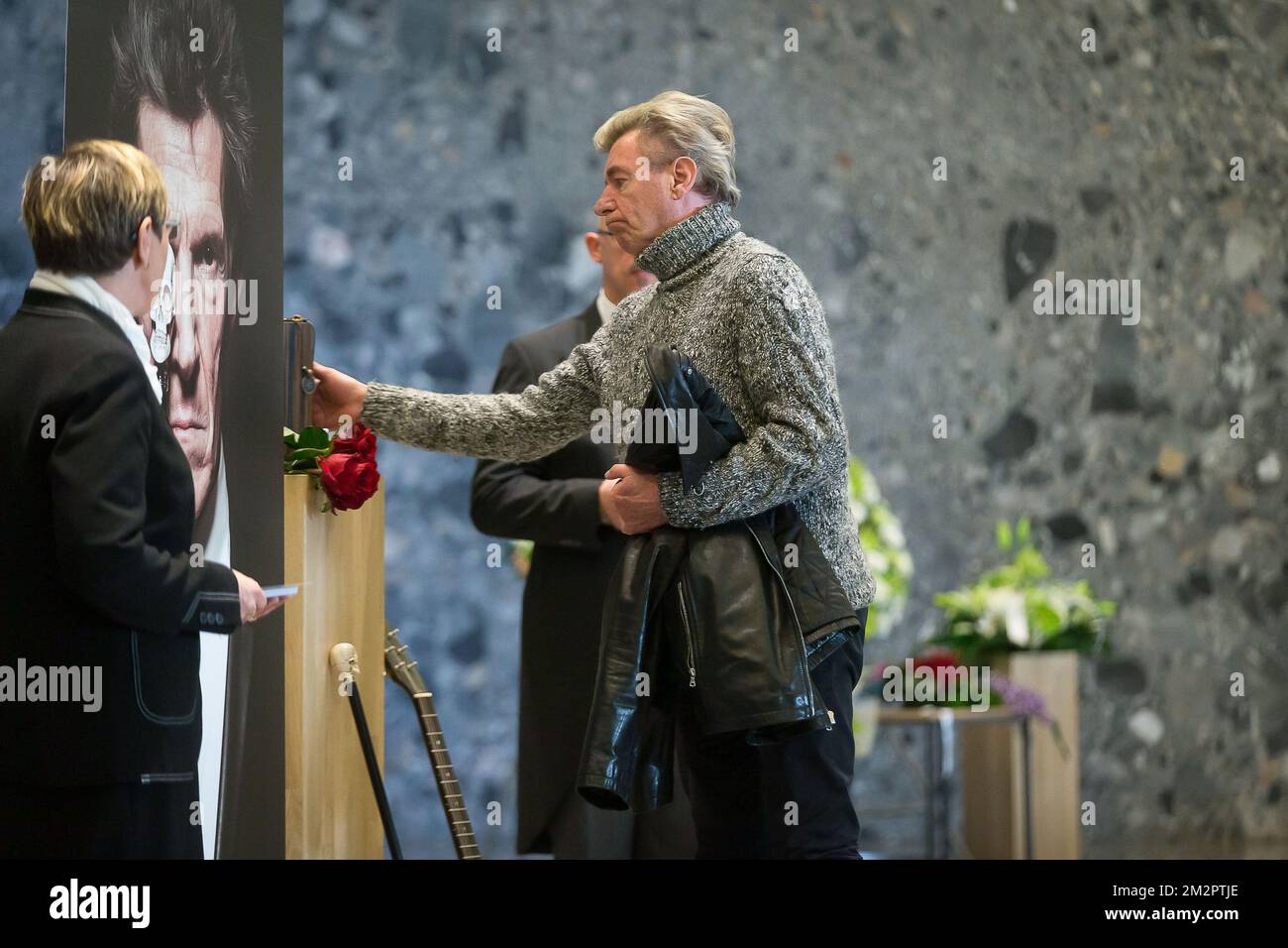Paul Michiels pictured at the funeral ceremony of Belgian guitarist of ...