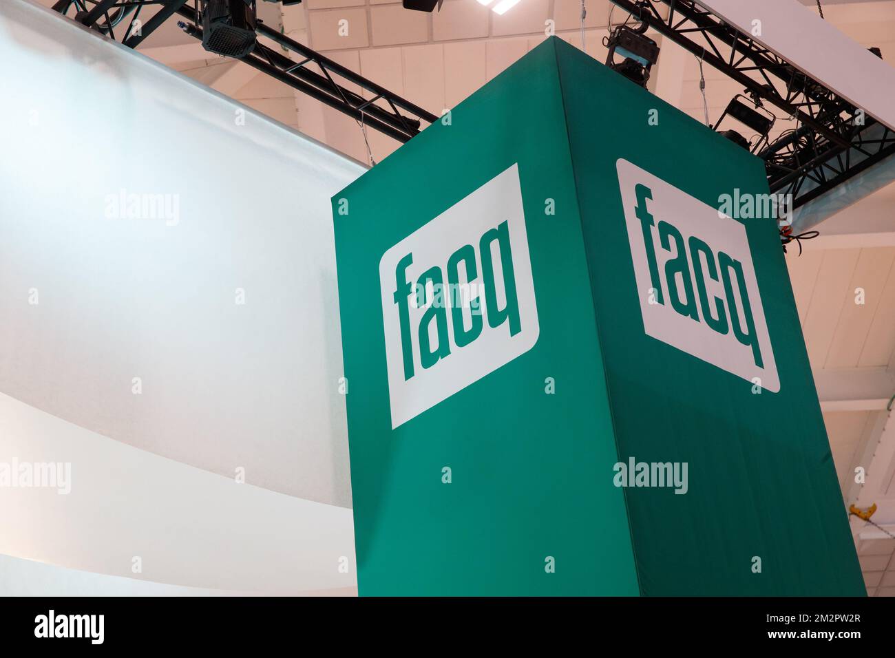 Illustration picture Facq logo during the opening of the 2019 edition ...