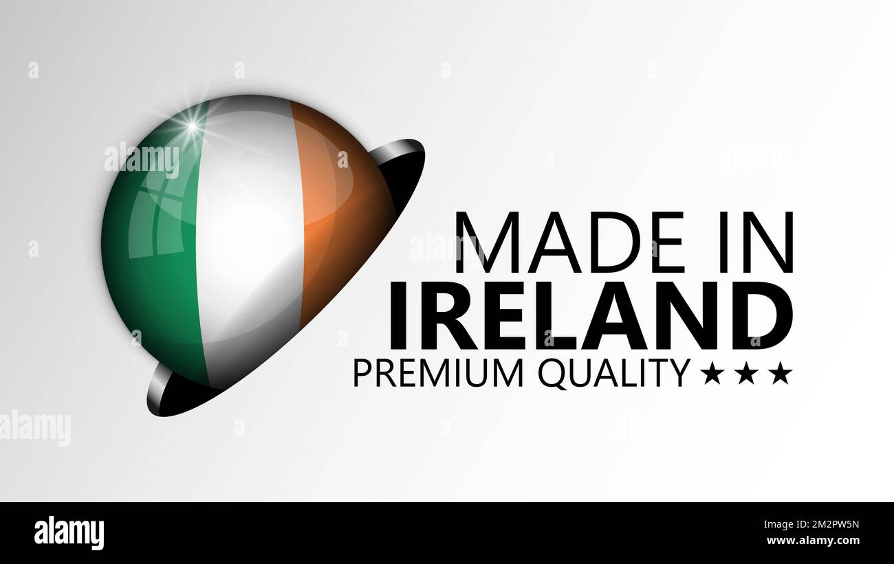 Made in Ireland graphic and label. Element of impact for the use you ...