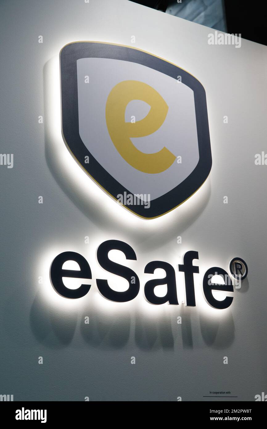 Illustration picture shows eSafe logo during the opening of the 2019 ...