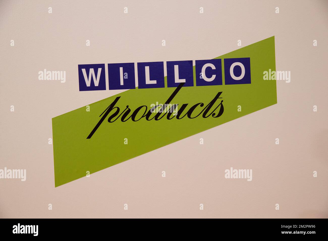 Illustration picture shows Willco Products logo during the opening of ...