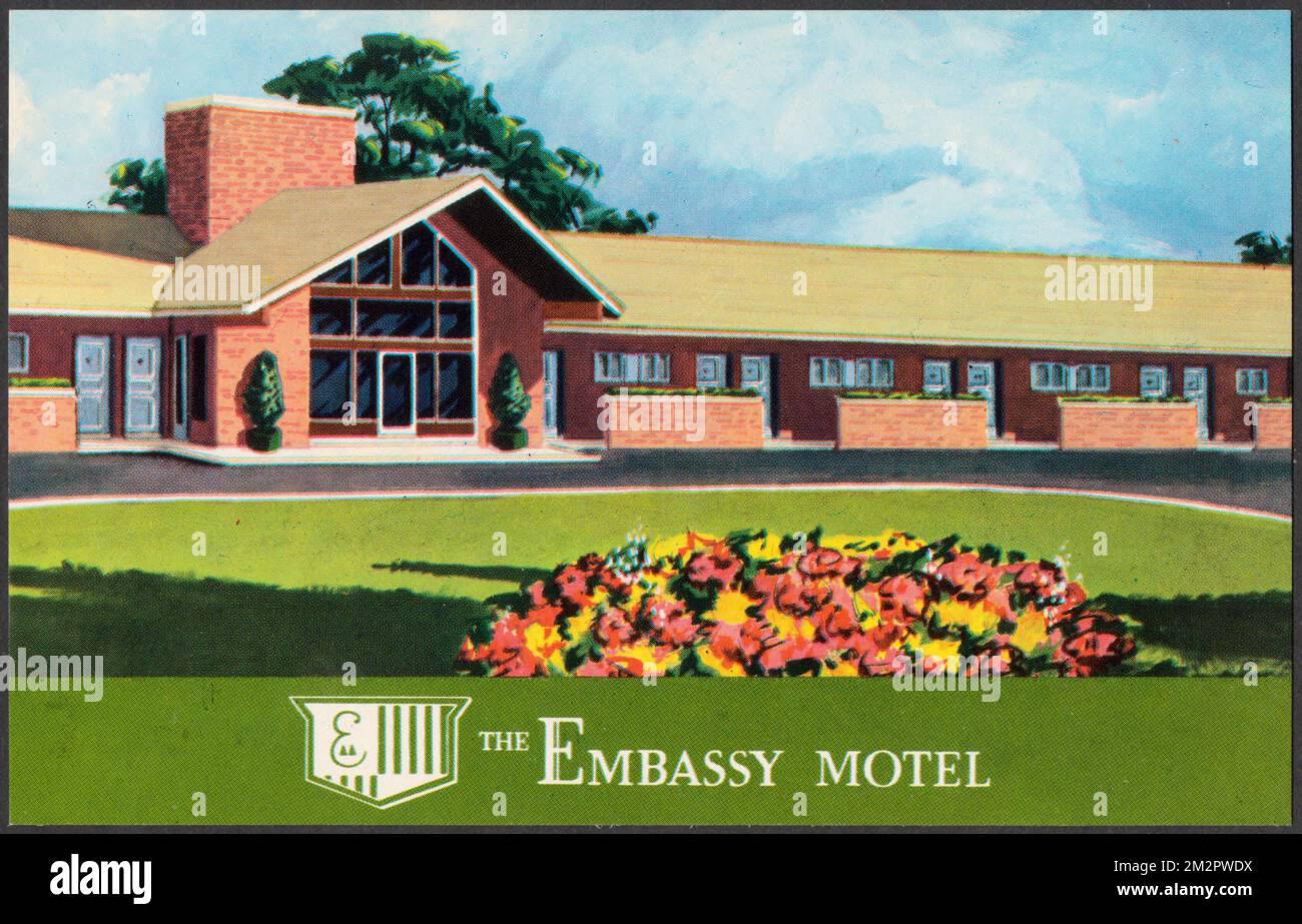 The Embassy Motel , Motels, Tichnor Brothers Collection, postcards of ...
