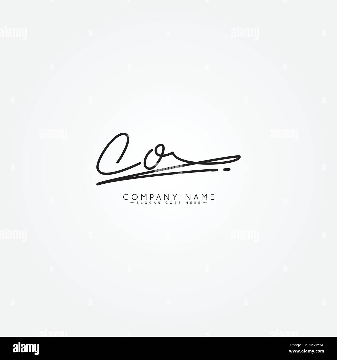 Initial Signature Logo for Letter CO - Vector Logo Template in ...