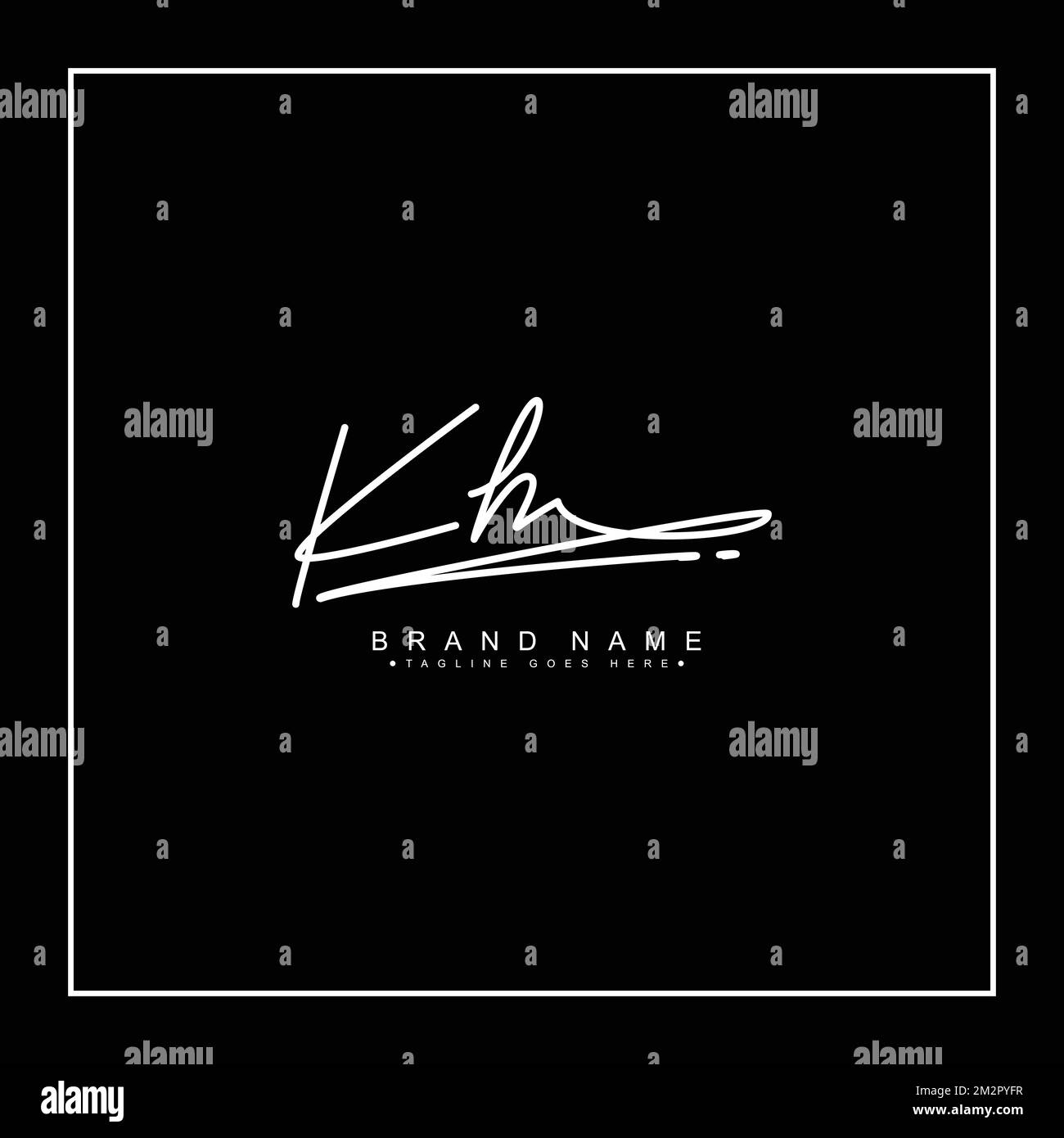 KH Initial Letter Signature Logo Template - Handwritten Vector Logo ...