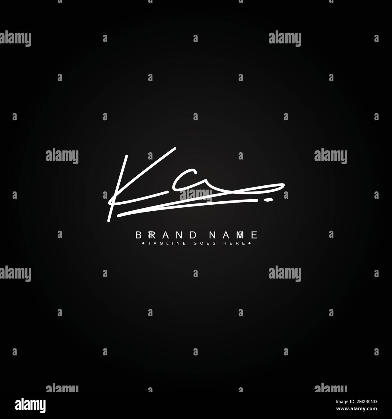Handwritten Signature logo for Initial Letter KC - Vector Logo Template ...