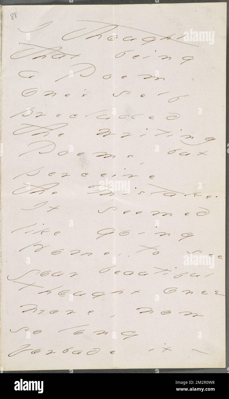 Emily Dickinson, Amherst, Mass., autograph letter to Thomas Wentworth ...