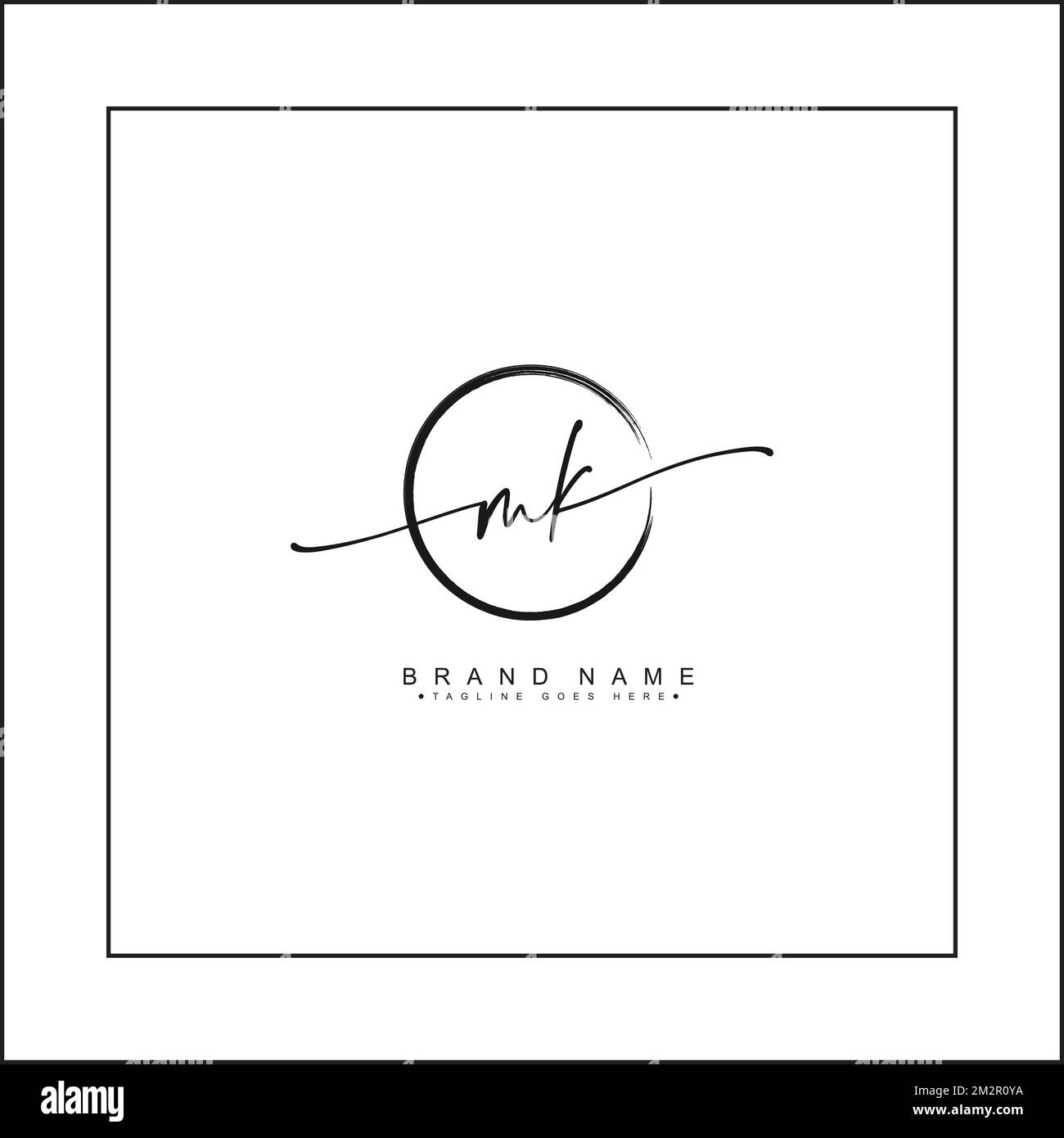 Initial Letter MK Vector Logo Template in handwritten Signature Style ...