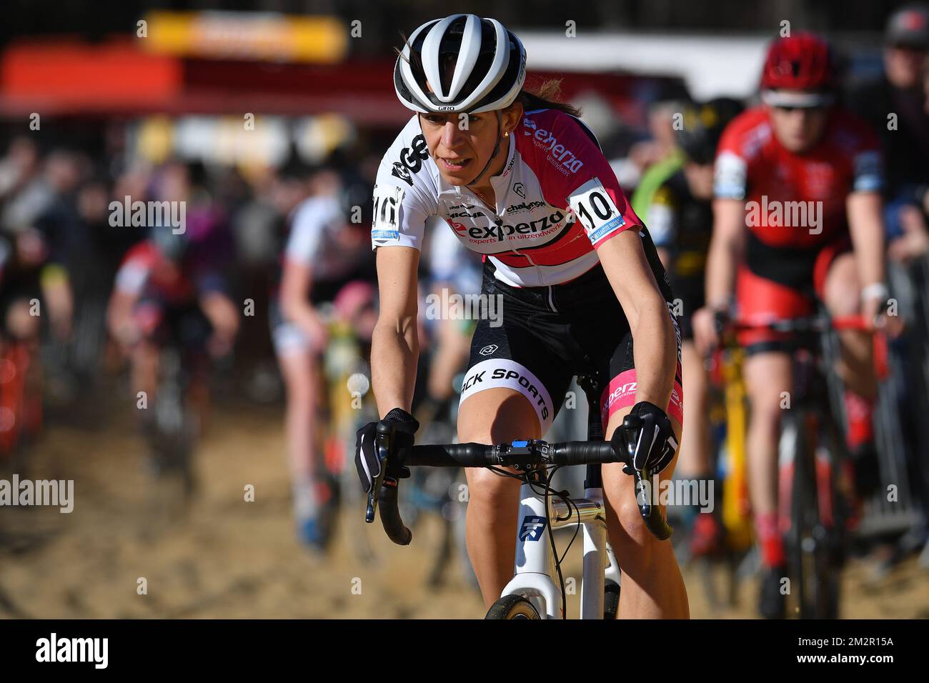 British Helen Wyman pictured in action during the women's elite race at ...