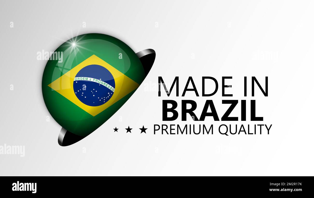 Made in Brazil graphic and label. Element of impact for the use you ...