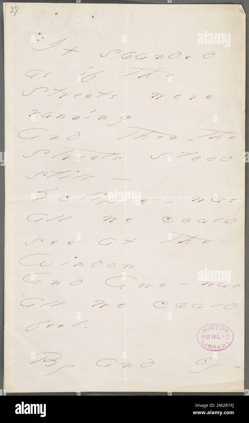 Emily Dickinson, Amherst, Mass., autograph manuscript poem: It sounded ...