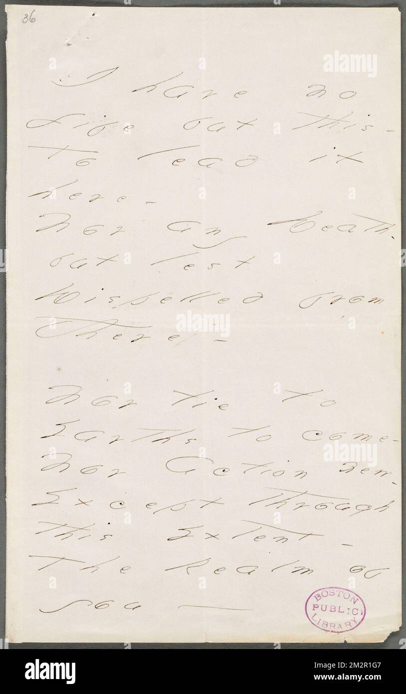 Emily Dickinson, Amherst, Mass., autograph manuscript poem: I have no ...