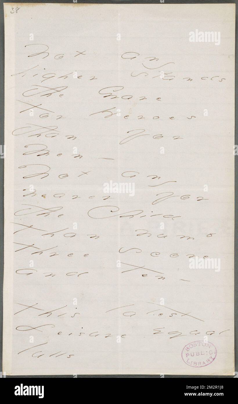 Emily Dickinson, Amherst, Mass., autograph manuscript poem: Not any ...
