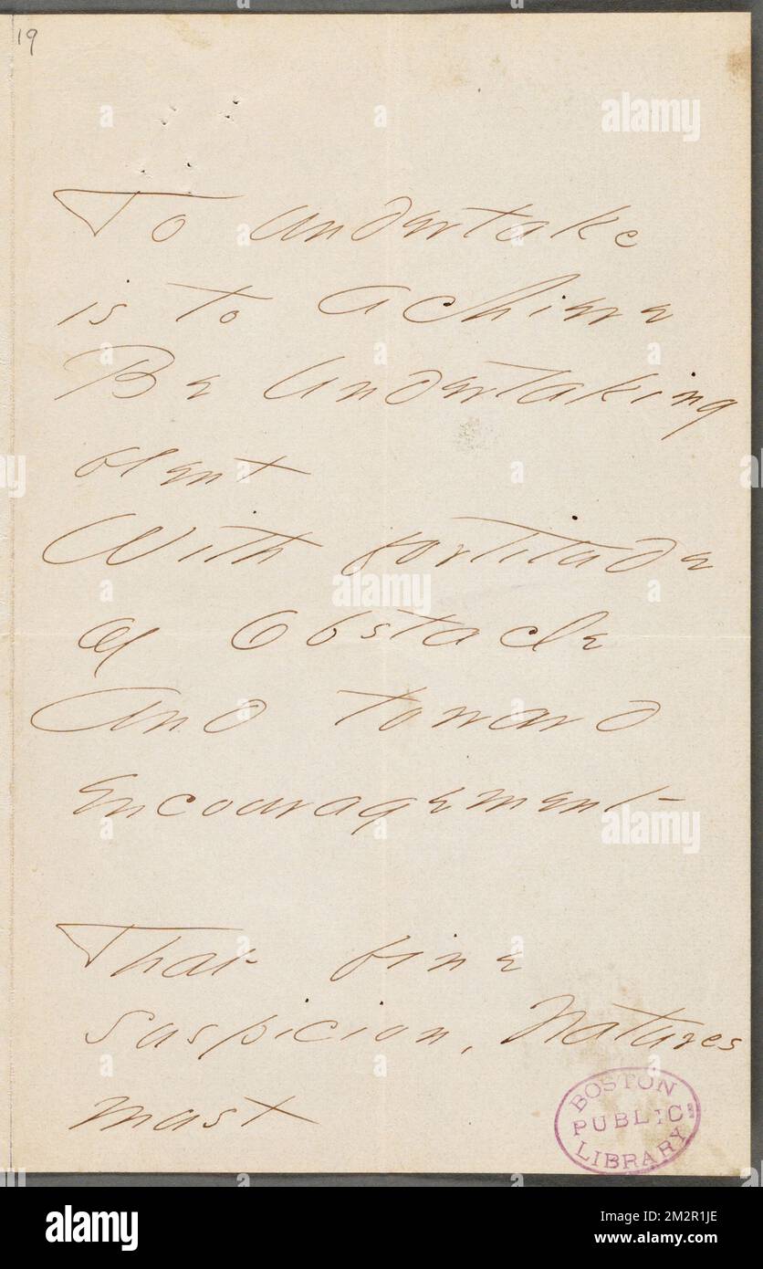 Emily Dickinson, Amherst, Mass., autograph manuscript poem: To ...